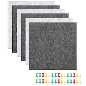 Afoxsos 24 x 36 Rectangular Grey Felt Reusable Wall Tiles with 35-Pins ...