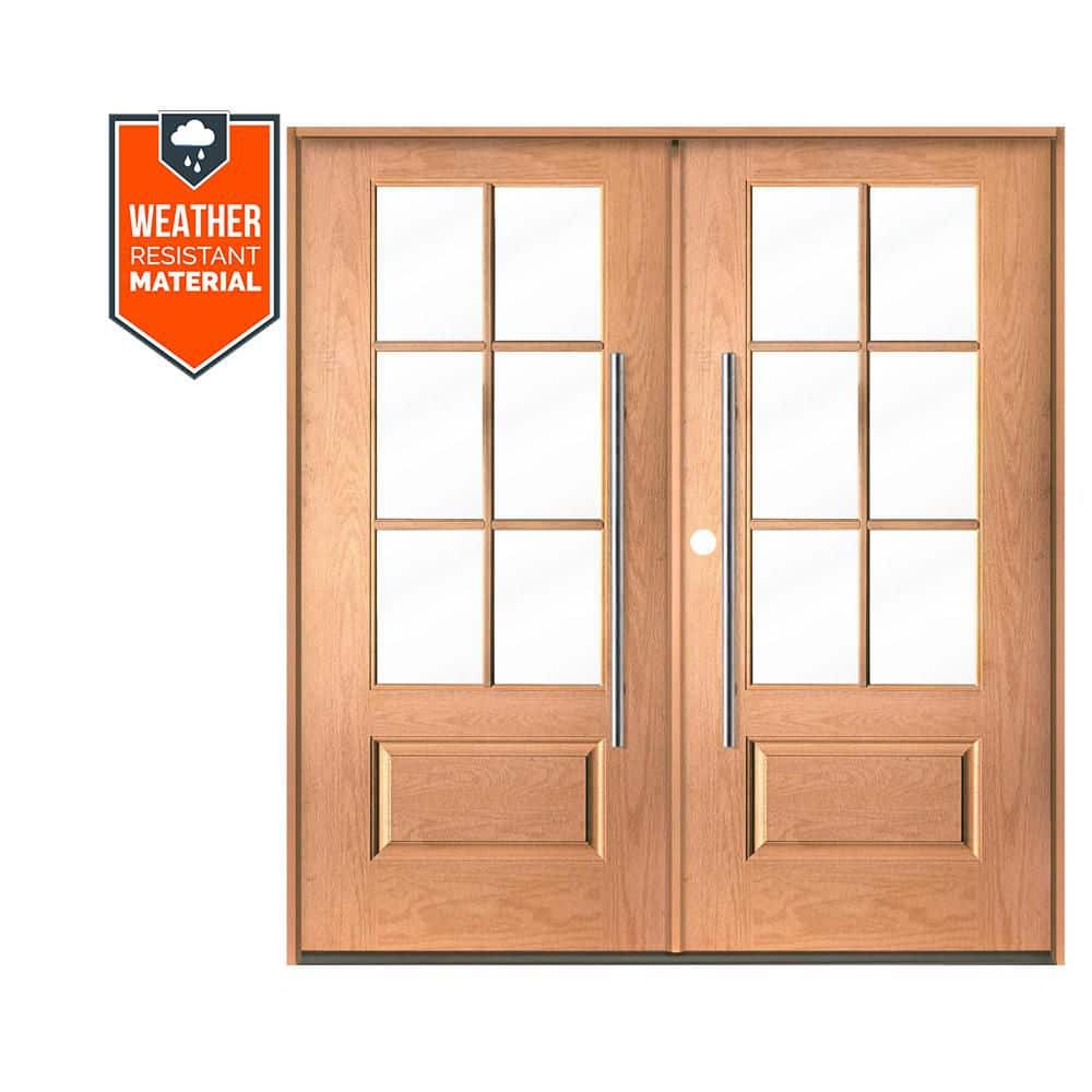 Krosswood Doors UINTAH Faux Pivot 72 in. x 79 in. 6Lite Right-Active ...