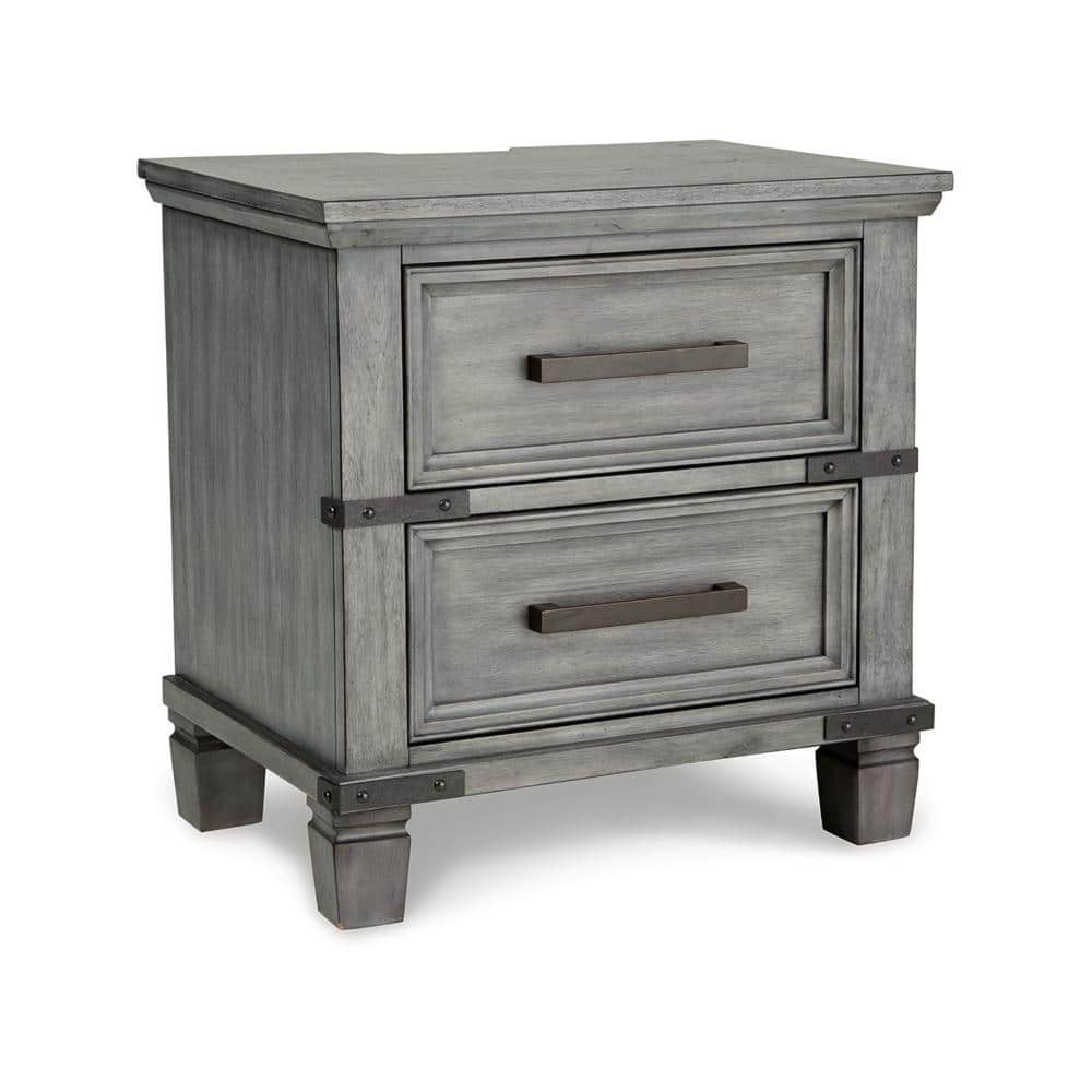 Benjara 26 in. Light Gray 6-Drawers Wooden Nightstand BM316585 - The ...