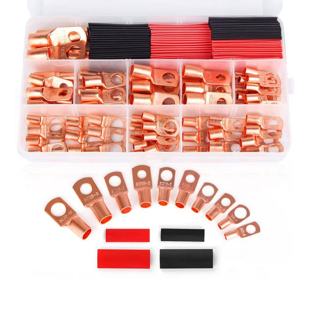 phyfalip Copper Terminal Connectors with Heat Shrink Tubing for AWG12-2 ...