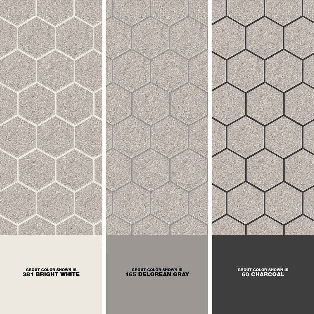 Buy Nova Falls Gray 10 in. x 12 in. x 6.35 mm Ceramic Hexagon Mosaic ...