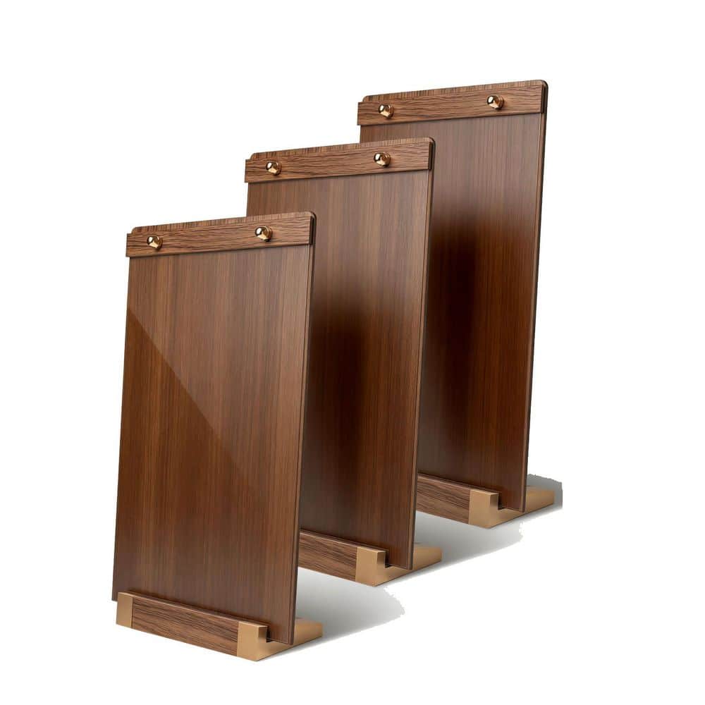 Brown Wood 9 in. x 11 in. Acrylic Sign Holders with Walnut Wood Base 3 ...