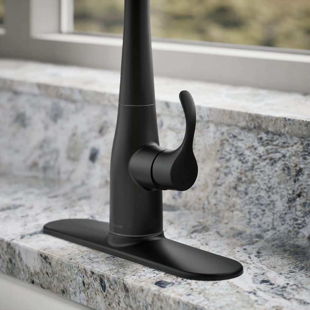 KOHLER Simplice Single-Handle Pull-Down Sprayer Kitchen Faucet in Matte ...