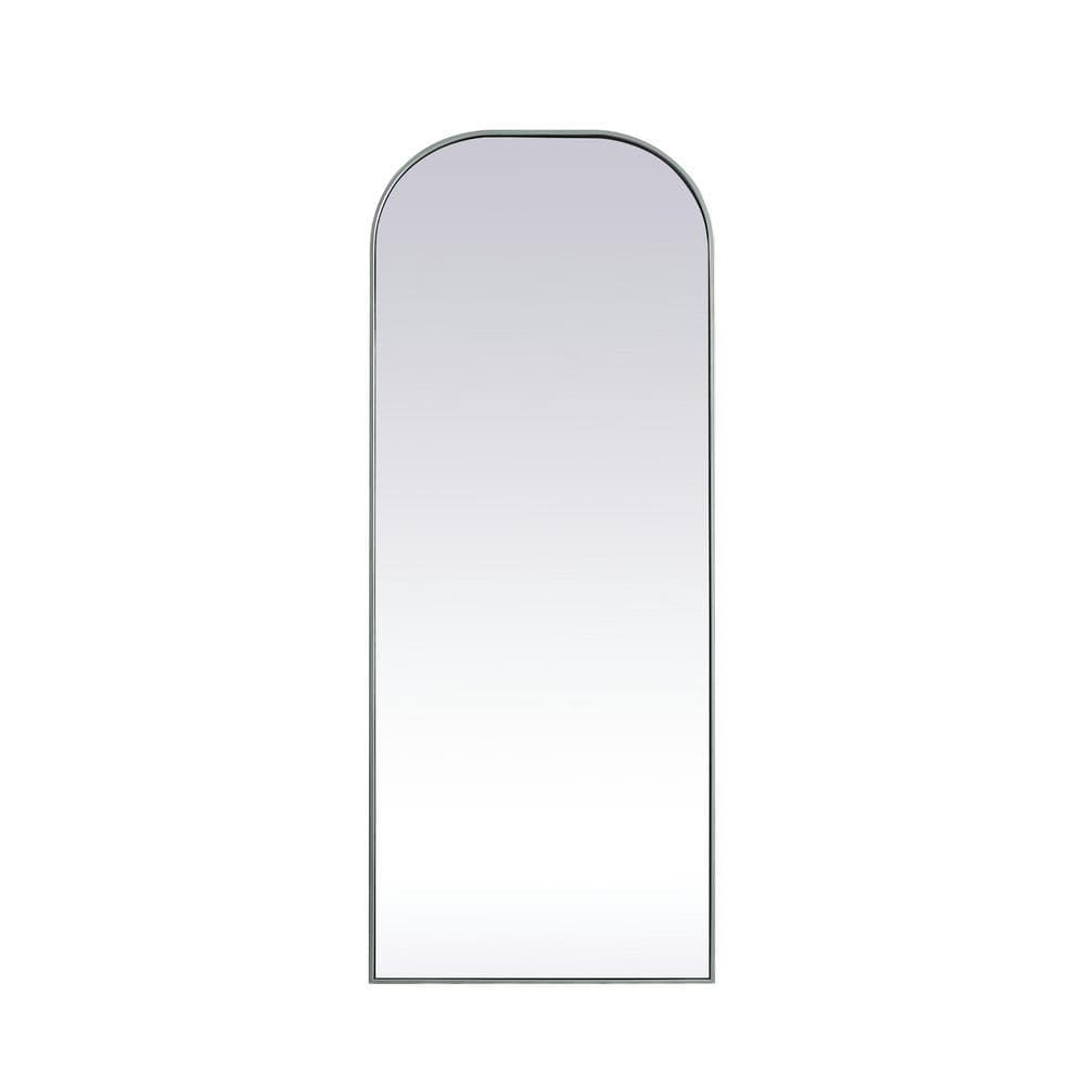 Simply Living 28 in. W x 74 in. H Arch Metal Framed Silver Full Length ...