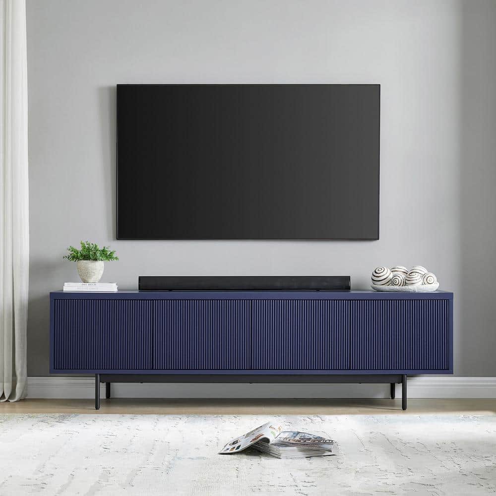 Meyer&Cross Whitman 70 in. Dark Blue TV Stand Fits TV's up to 75 in ...