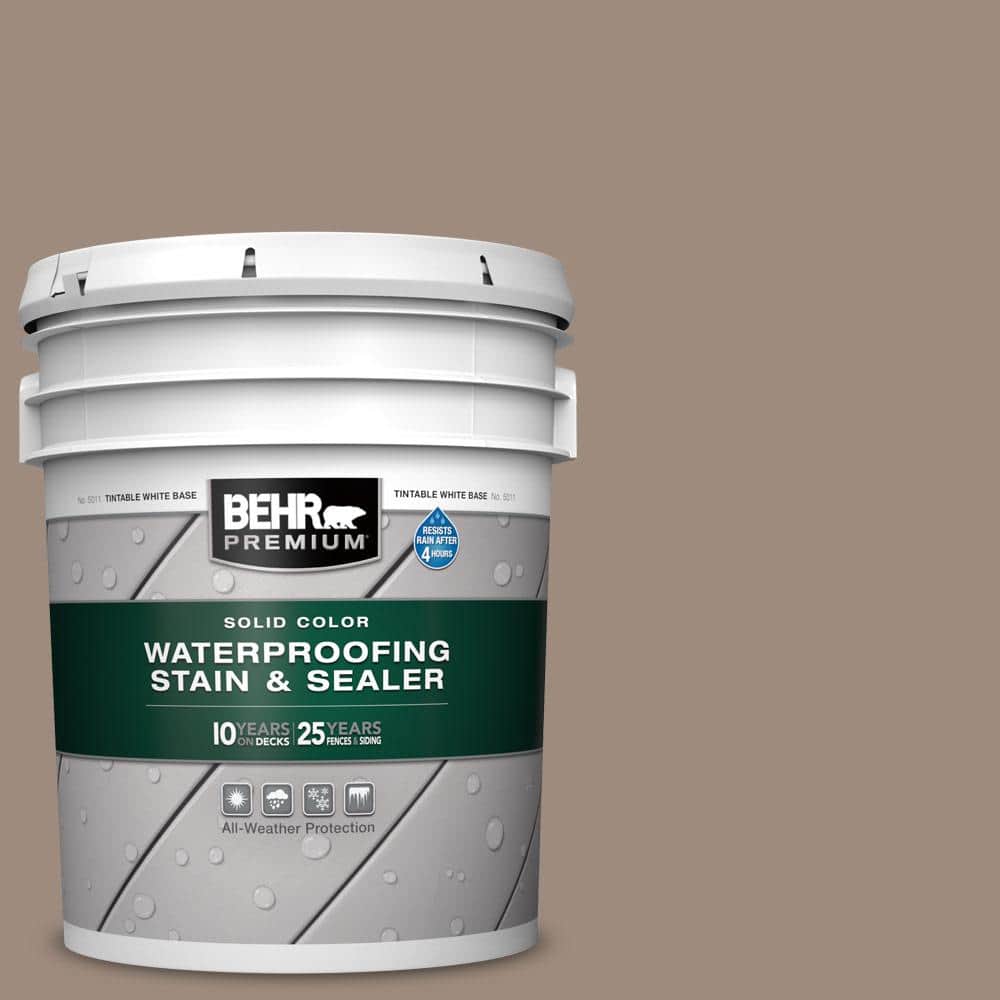 BEHR PREMIUM 5 gal. #BXC-49 Smokey Tan Solid Color Waterproofing ...