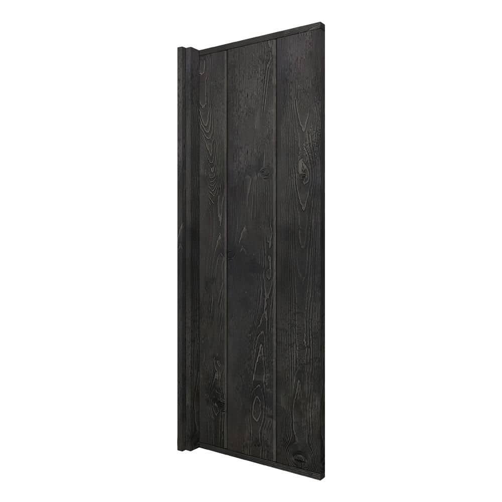 CALHOME 24 in. x 48 in. Charcoal Black Solid Pine Wood Bathroom Urinal ...