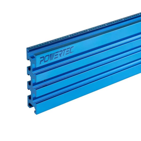 POWERTEC 3 in. x 24 in. Aluminum Multi T-Track Fence for Jigs and ...