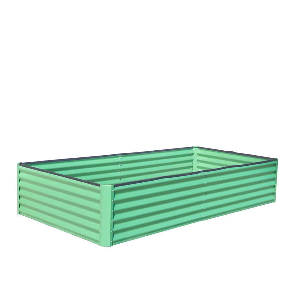 Boosicavelly 6 ft. x 3 ft. x 1.5 ft. Green Steel Outdoor Planter Garden ...