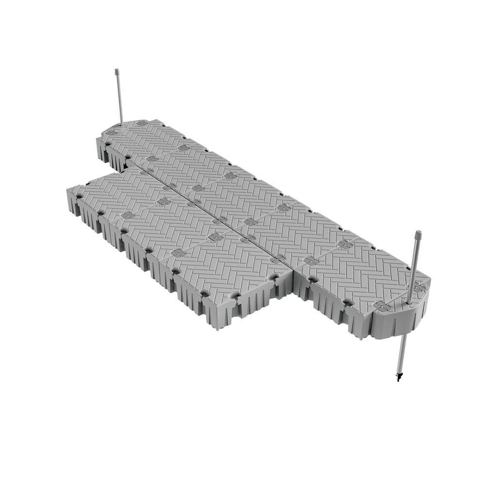 Flexx 8 ft. Shoreline Floating Dock Package with Pipe Guides TDFXW-1220 ...