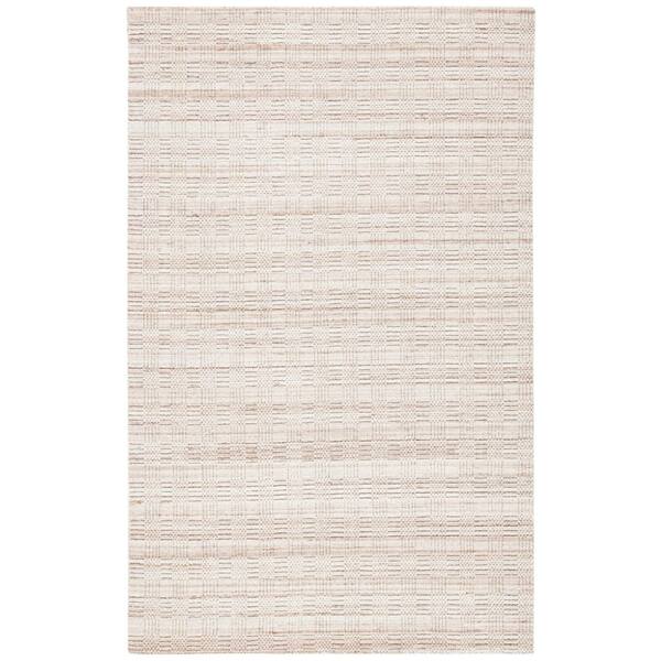 SAFAVIEH Elements 6 ft. x 9 ft. Brown/Beige Striped Marle Area Rug ...