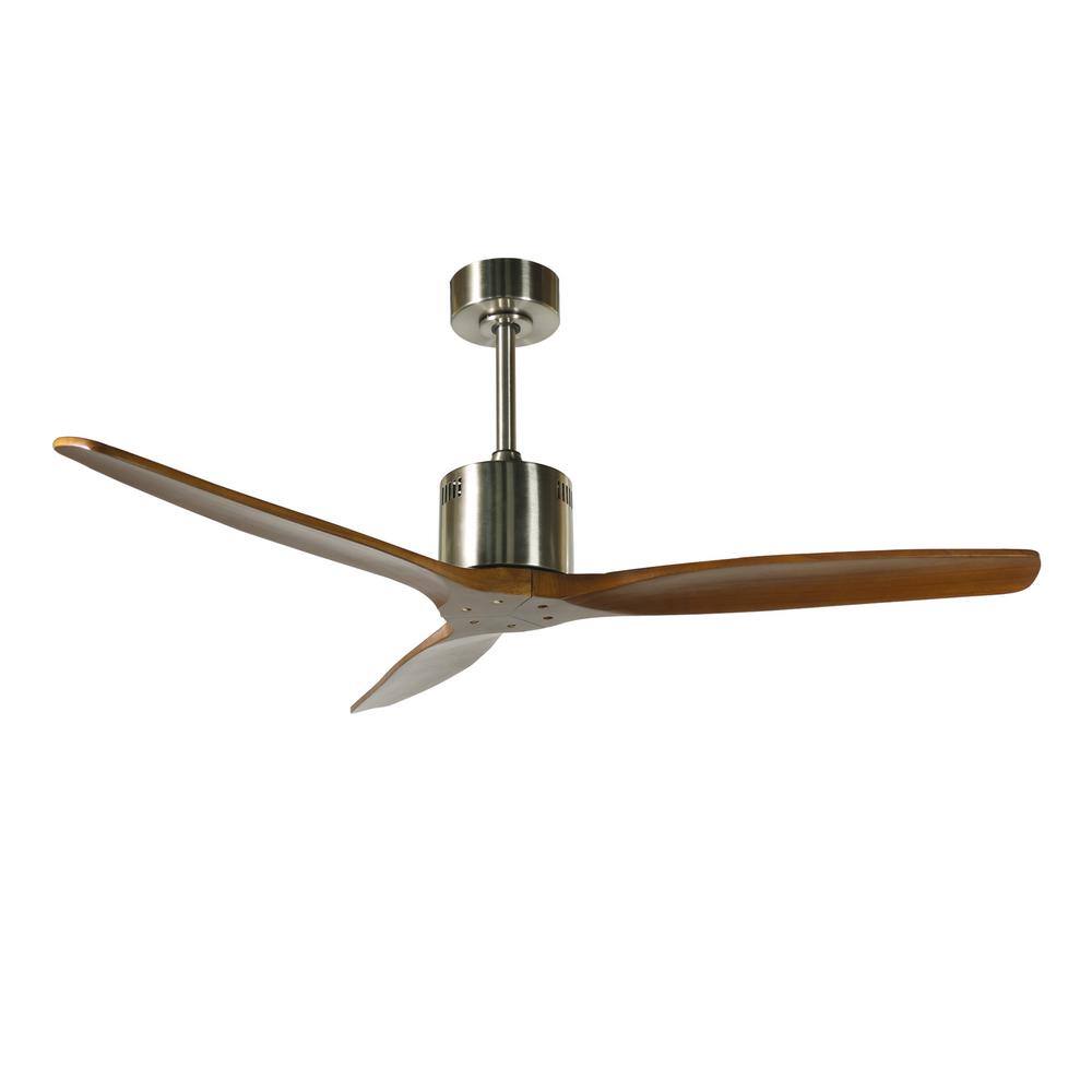 ExBrite Solid 52 in. Integrated LED Indoor Walnut Ceiling Fan with ...
