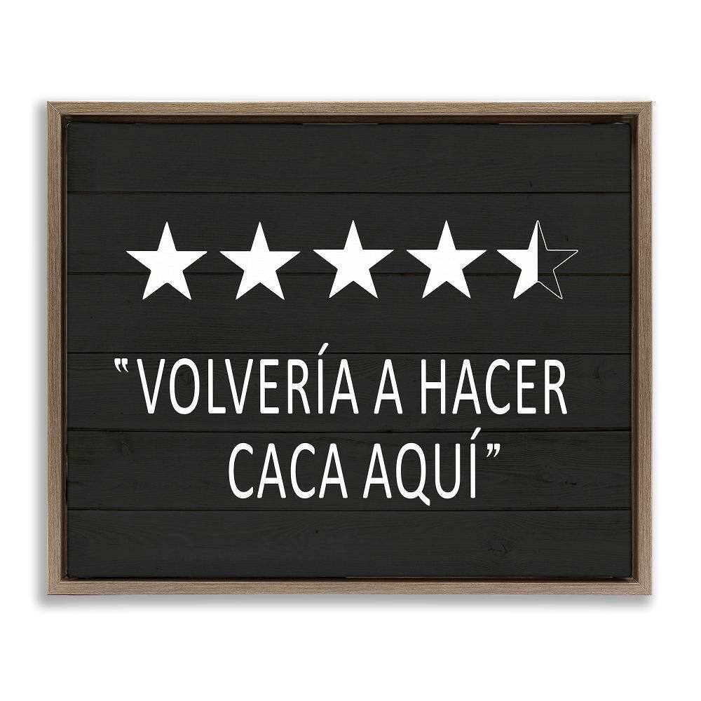 Stupell Industries Funny Bathroom Rating by Lettered and Lined Brown ...