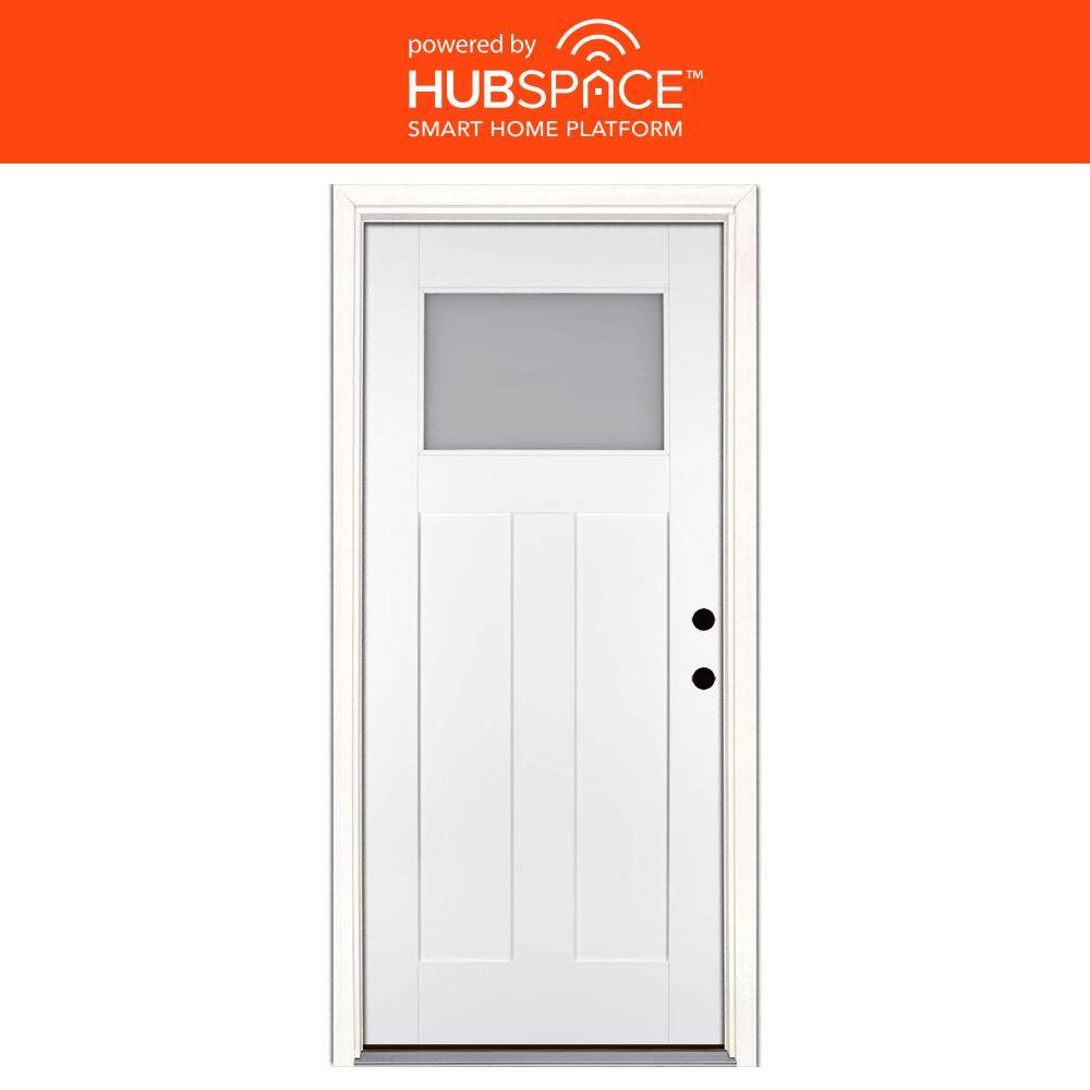 Feather River Doors Smart Glass 36 in. x 80 in. Right Hand Inswing Wind ...