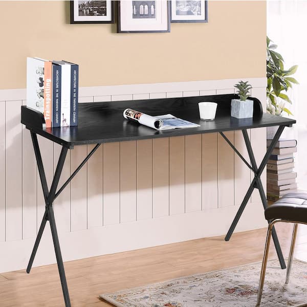 Homy Casa AVA 47.2 in. Black Finish MDF Writing Computer Desk with Baffle AVA JM 75CM The Home Depot