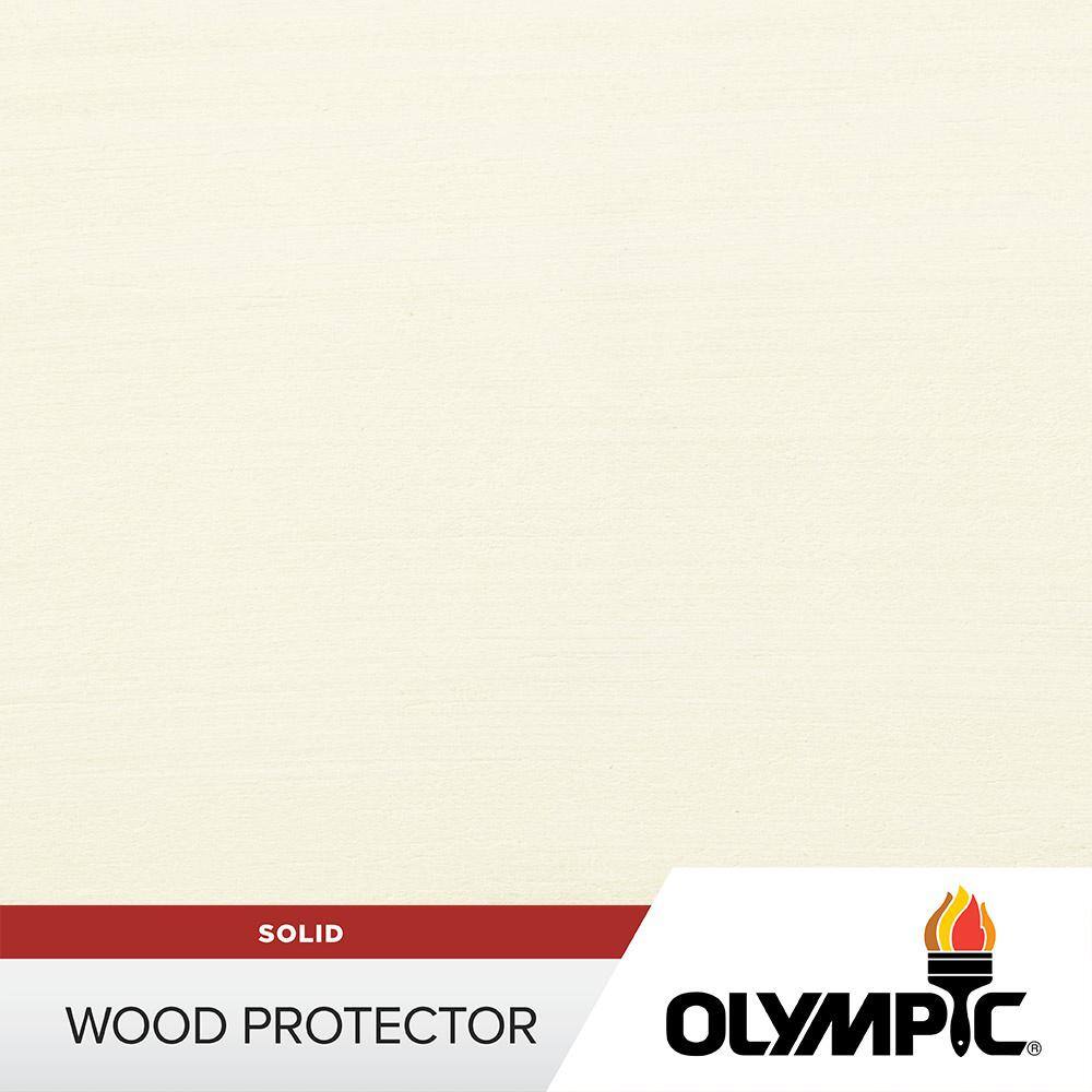 Olympic Wood Protector 1 gal. SC-1087 White Solid Exterior Stain Plus ...