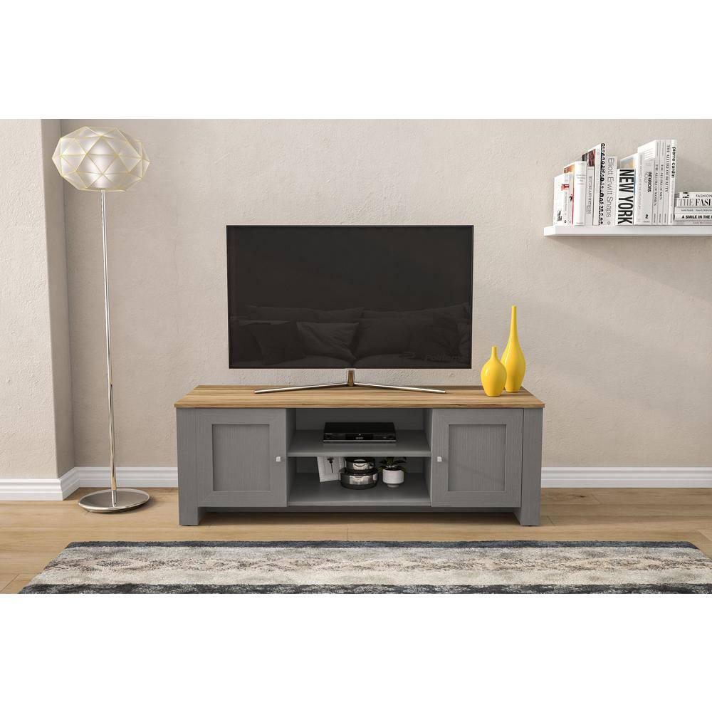 Dawson 54 in. Grey TV Stand Fits TVs up to 55 in. 402100440002 - The ...