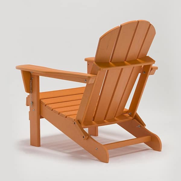 cenadinz Orange All-weather Folding Plastic Adirondack Chair(1-Pack) G ...