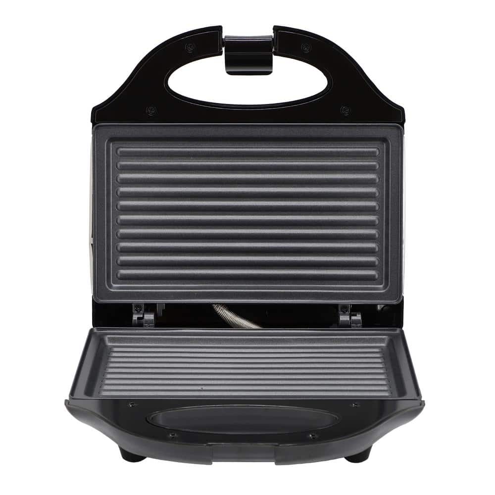 MegaChef Electric Compact Aluminum Nonstick Sandwich Maker in Black ...