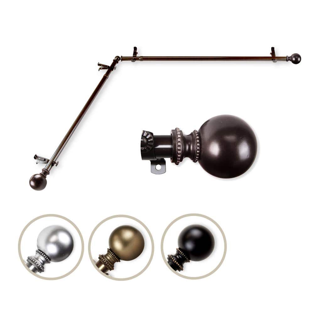 48 in. to 84 in. 13/16 in. Adjustable Corner Window Curtain Rod in ...