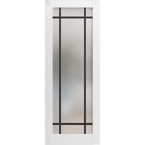 Sartodoors 18 in. x 20 in. Solid Wood Frosted glass White Interior Door ...