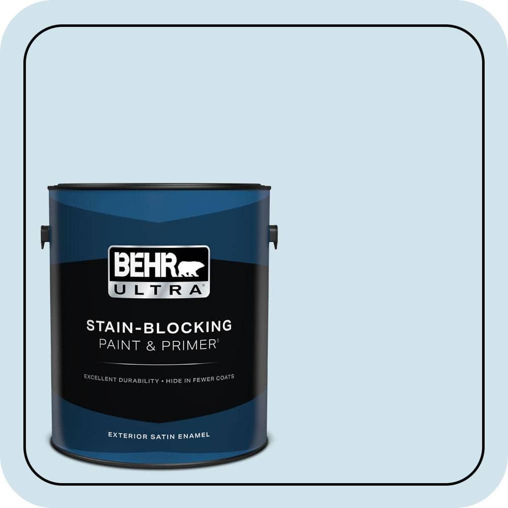 BEHR ULTRA 1 gal. #550A-1 Sea Sprite Satin Enamel Exterior Paint ...