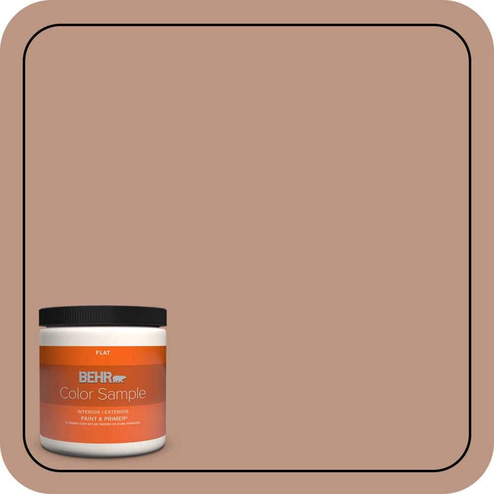 BEHR PREMIUM PLUS 8 oz. #S190-4 Spiced Brandy Flat Interior/Exterior ...