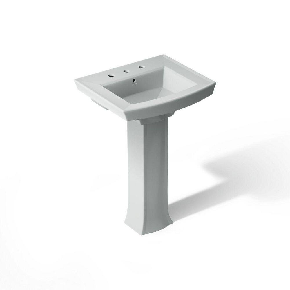Reviews for KOHLER Archer 24 in. x 12 in. Pedestal Bathroom Sink in Ice ...