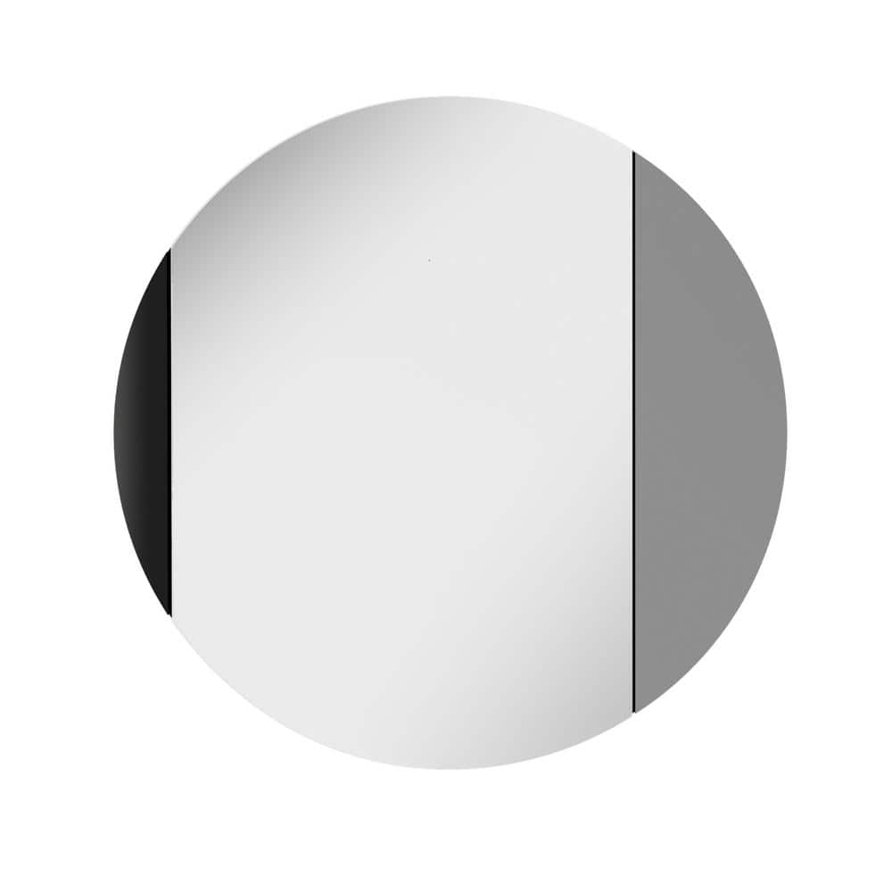 MH LONDON Alpha 23.75 in. H x 23.75 in. W Round Frameless Black and ...