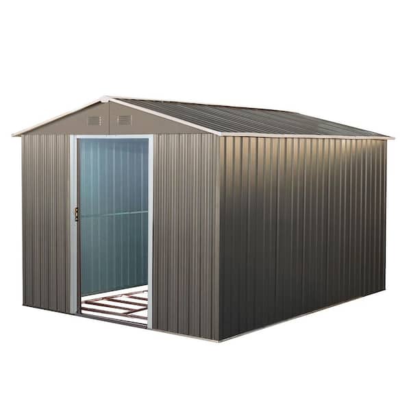 Nuu Garden 8 ft. x 10 ft. Metal Outdoor Backyard Garden Storage Tool ...