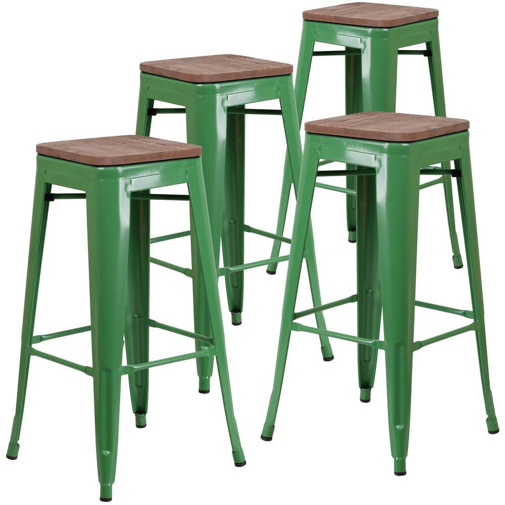 Carnegy Avenue 30 in. Green Bar Stool (4-Pack) CGA-CH-250689-GR-HD ...