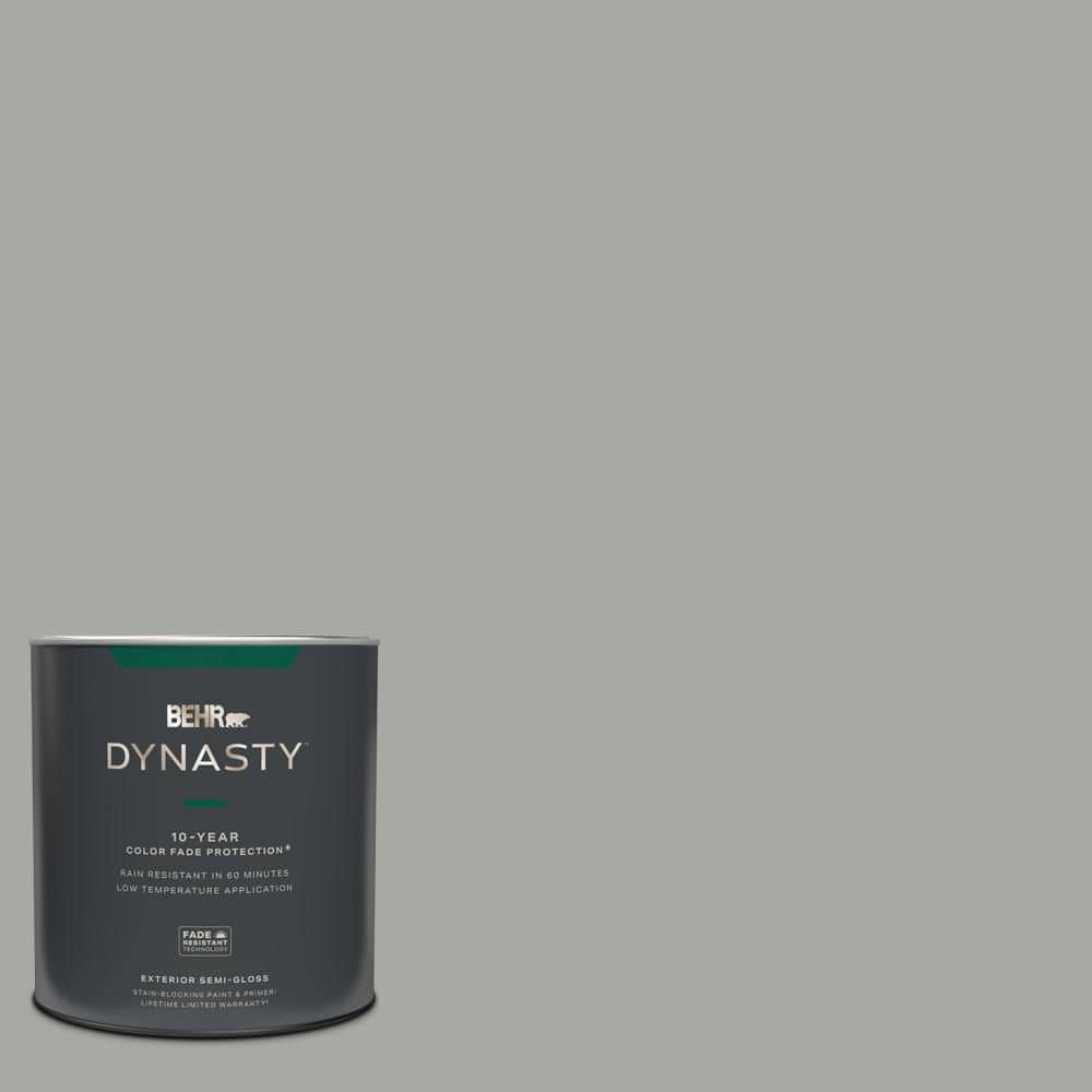 BEHR DYNASTY 1 qt. #ECC-35-1 Silver Clouds Semi-Gloss Enamel Exterior ...