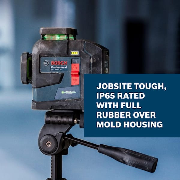 Bosch 260 ft. Green Self Leveling Line Laser Level, Fine Adjustment ...