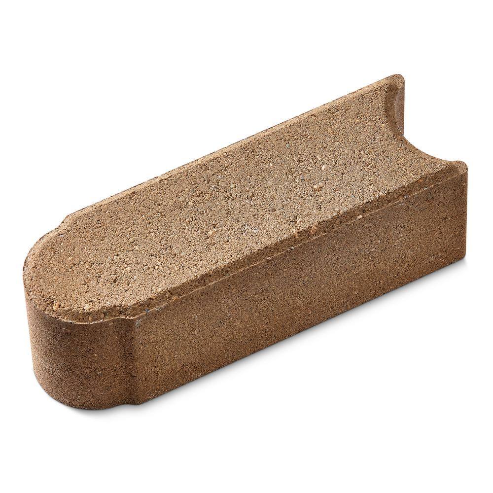 interlock Bullet 12.25 in. x 4 in. x 4 in. Buff Concrete Edging Sample ...