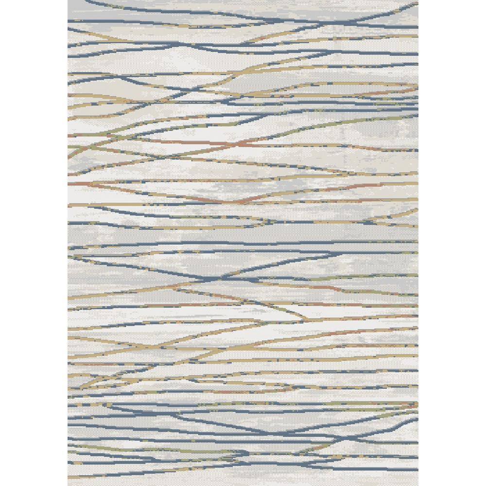 PRIVATE BRAND UNBRANDED Bazaar Stripe Shag Ivory 8 ft x 10 ft Area Rug ...