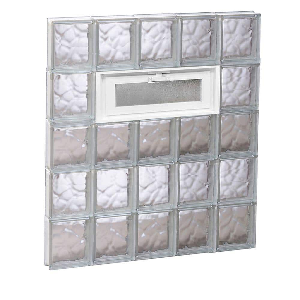 Clearly Secure 28.75 in. x 38.75 in. x 3.125 in. Frameless Wave Pattern ...