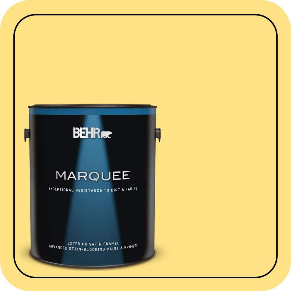 BEHR MARQUEE 1 gal. #360B-4 Sweet Chamomile Satin Enamel Exterior Paint ...