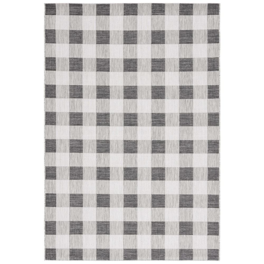 SAFAVIEH Courtyard Gray/Dark Gray 8 ft. x 10 ft. Checkered Indoor ...