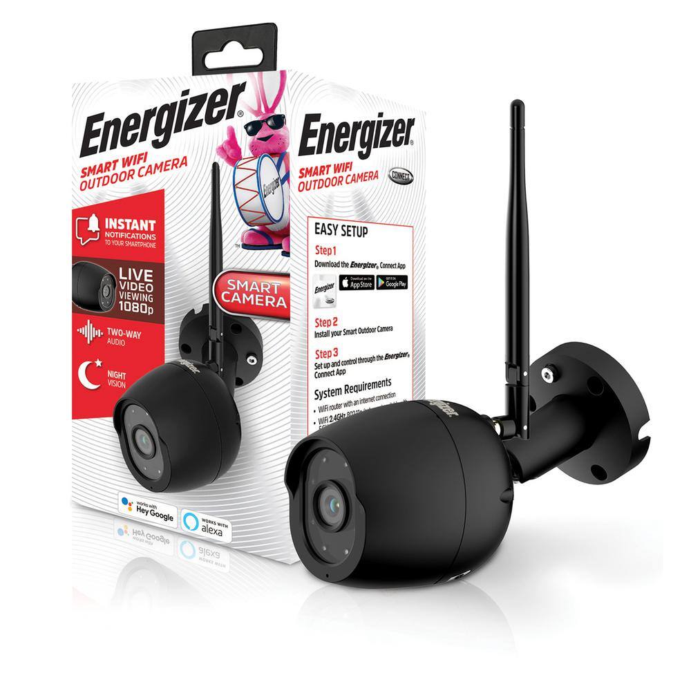 Energizer Smart Wired Black Outdoor 1080p Security Camera EOX1-1002-BLK ...