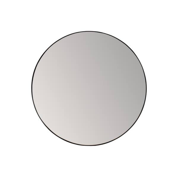 MH LONDON Bernice 24 in. W x 24 in. H Round Framed Black Accent Mirror ...