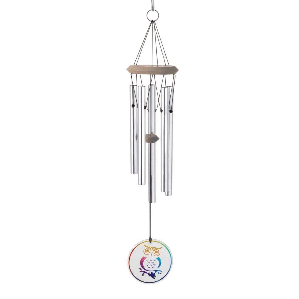 WOODSTOCK CHIMES Signature Collection 22 in. Habitats Chime Glass Owl ...