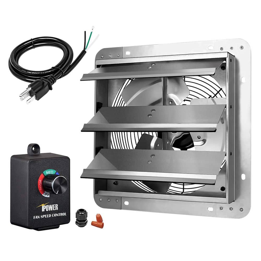 Elexnux 1000 CFM Silver Electric Power Gable Mount Attic Fan, with ...