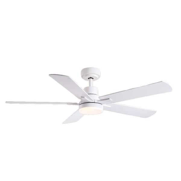 Yardreeze 52 in. White Lowe Profile Indoor Downrod Mount Ceiling Fan ...
