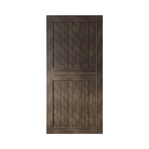 HOMACER XT2 32 in. x 84 in. C-Panel Solid Core Ebony Slanted Stripe ...