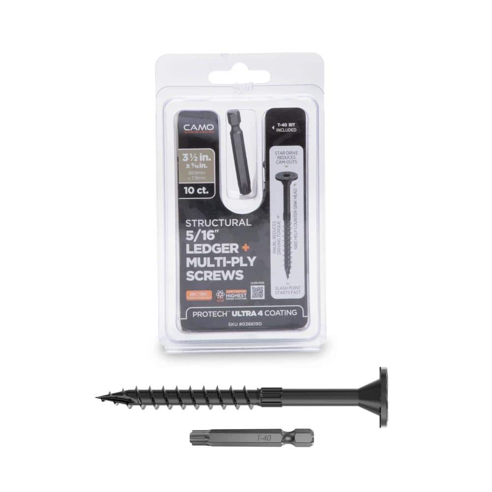 CAMO 5/16 in. x 3-1/2 in. Star Drive Flat Head Multi-Purpose + Multi ...