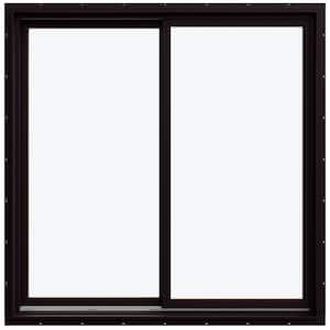 JELD-WEN 59.3125 in. x 59.5625 in. W-5500 Left-Hand Sliding Wood Clad ...
