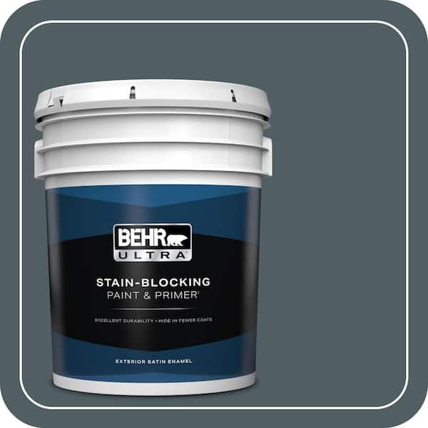 BEHR ULTRA 5 gal. #740F-6 Marine Magic Satin Enamel Exterior Paint ...