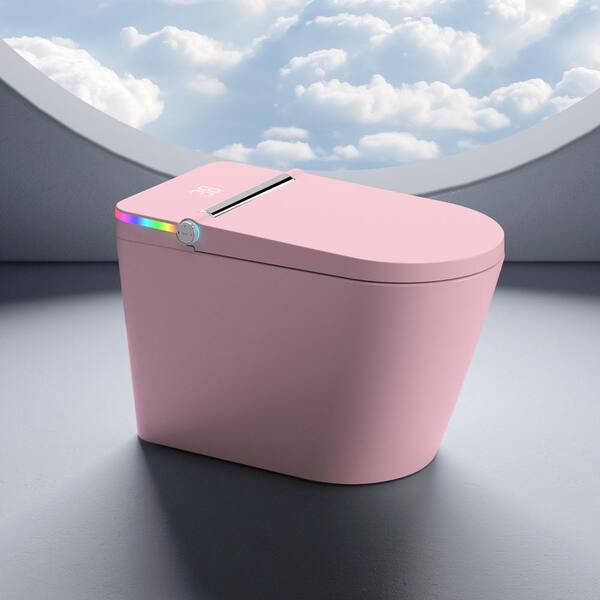 CATALINA Auto Open Close Lid Elongated Bidet Toilet in Pink with Night ...