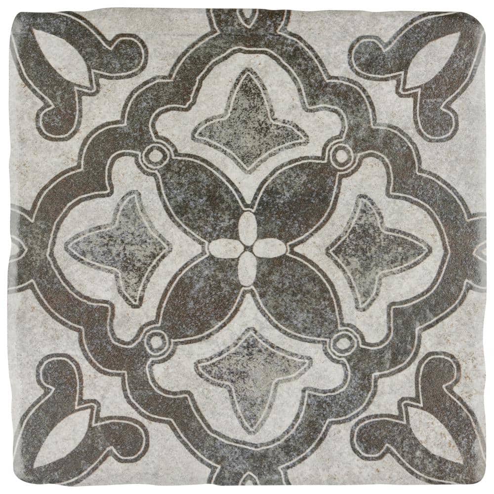 Merola Tile Costa Cendra Decor Clover Encaustic 7-3/4 in. x 7-3/4 in ...