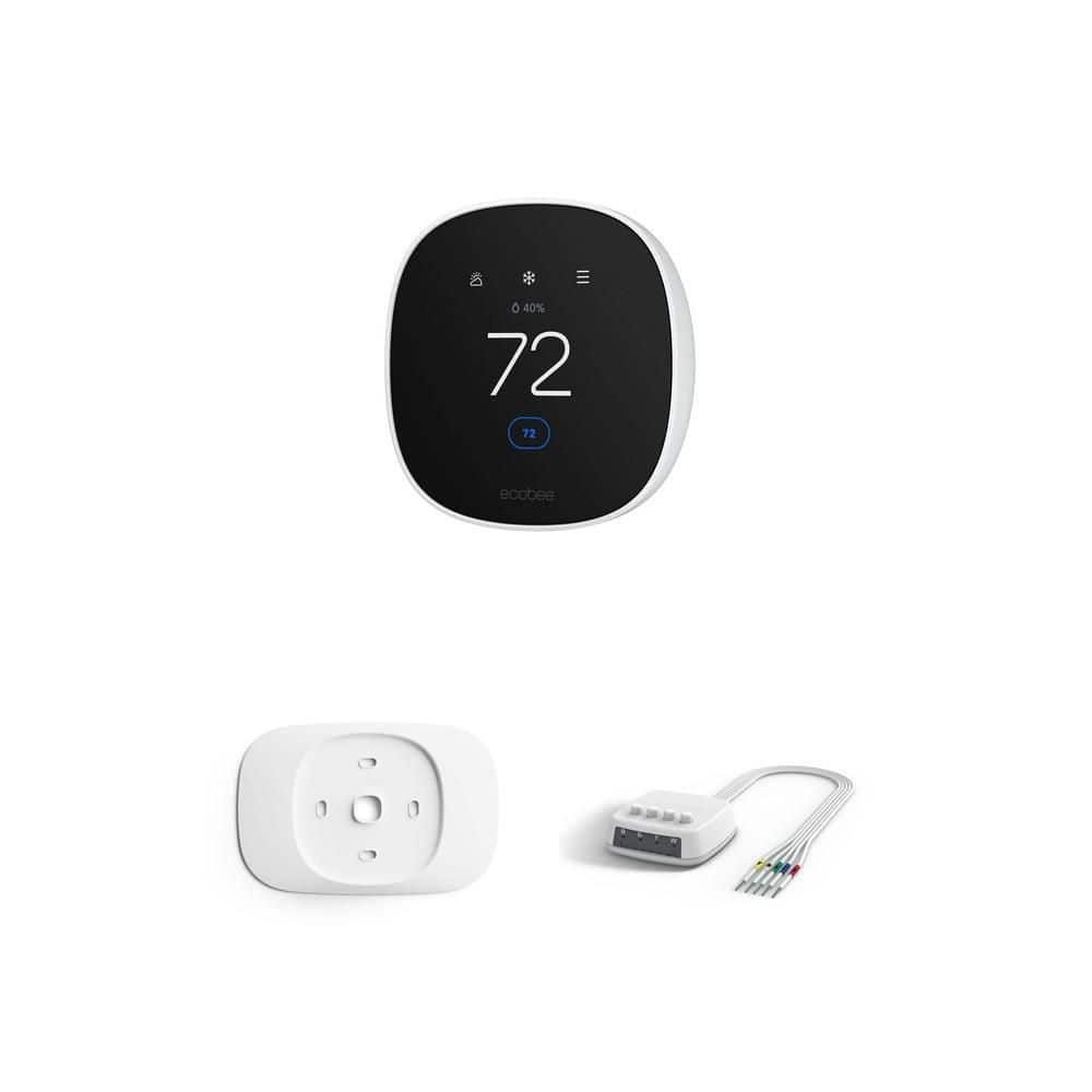 ecobee Smart Thermostat Essential, Trim Plate and Power Extender Kit C ...